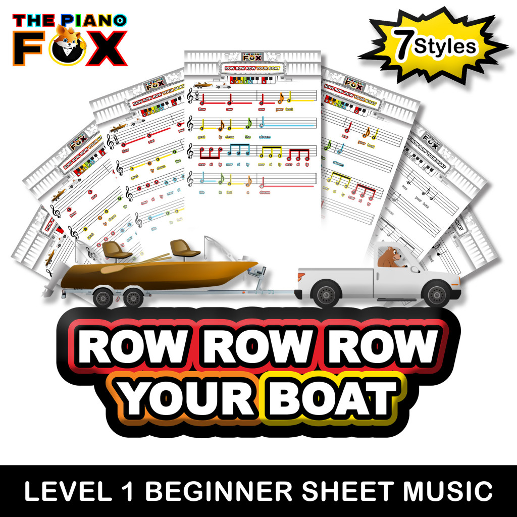 Row Row Row Your Boat - Piano Sheet Music for Kids - The Piano Fox