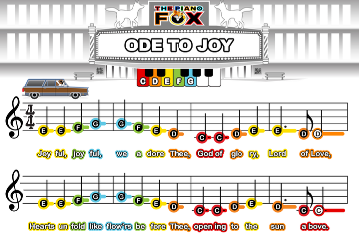 Ode to Joy - Piano Sheet Music for Kids - The Piano Fox